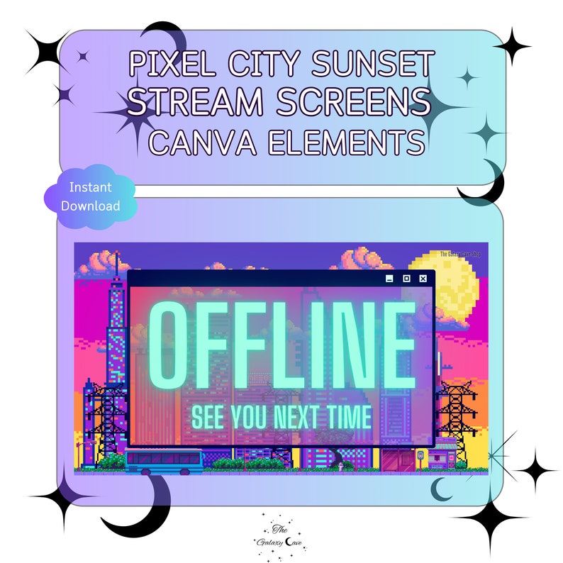 Pixal City Sunset Stream Screens Starting Soon Screen BRB - Etsy