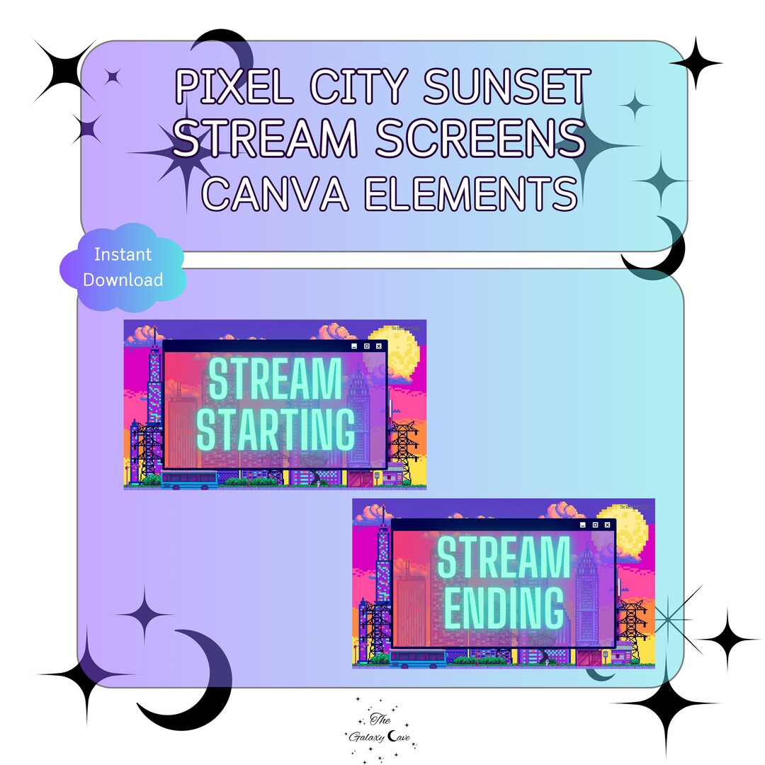 Pixal City Sunset Stream Screens | Starting Soon Screen | BRB Screen | Stream Ending Screen ...