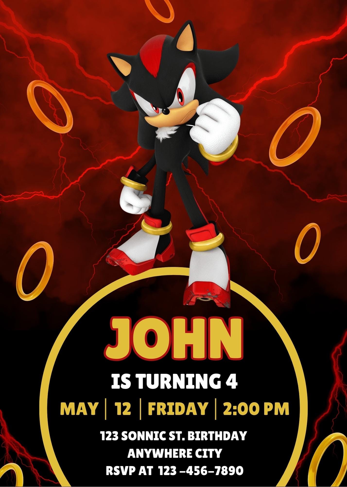 Shadow the Hedgehog Birthday Card | Sonic Digital Download | Printable ...