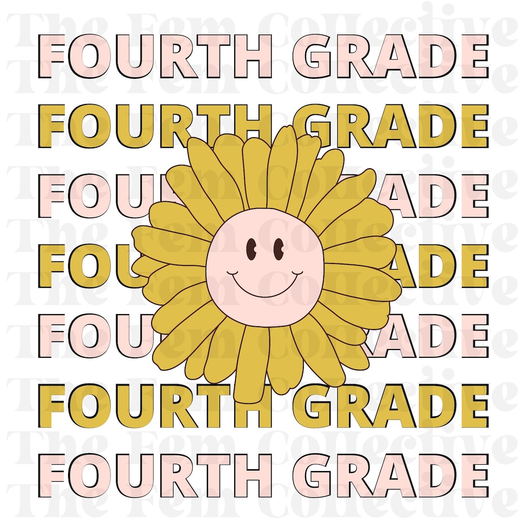 Fourth Grade Groovy Smiley Digital Download Bundle - SVG, PNG - Etsy