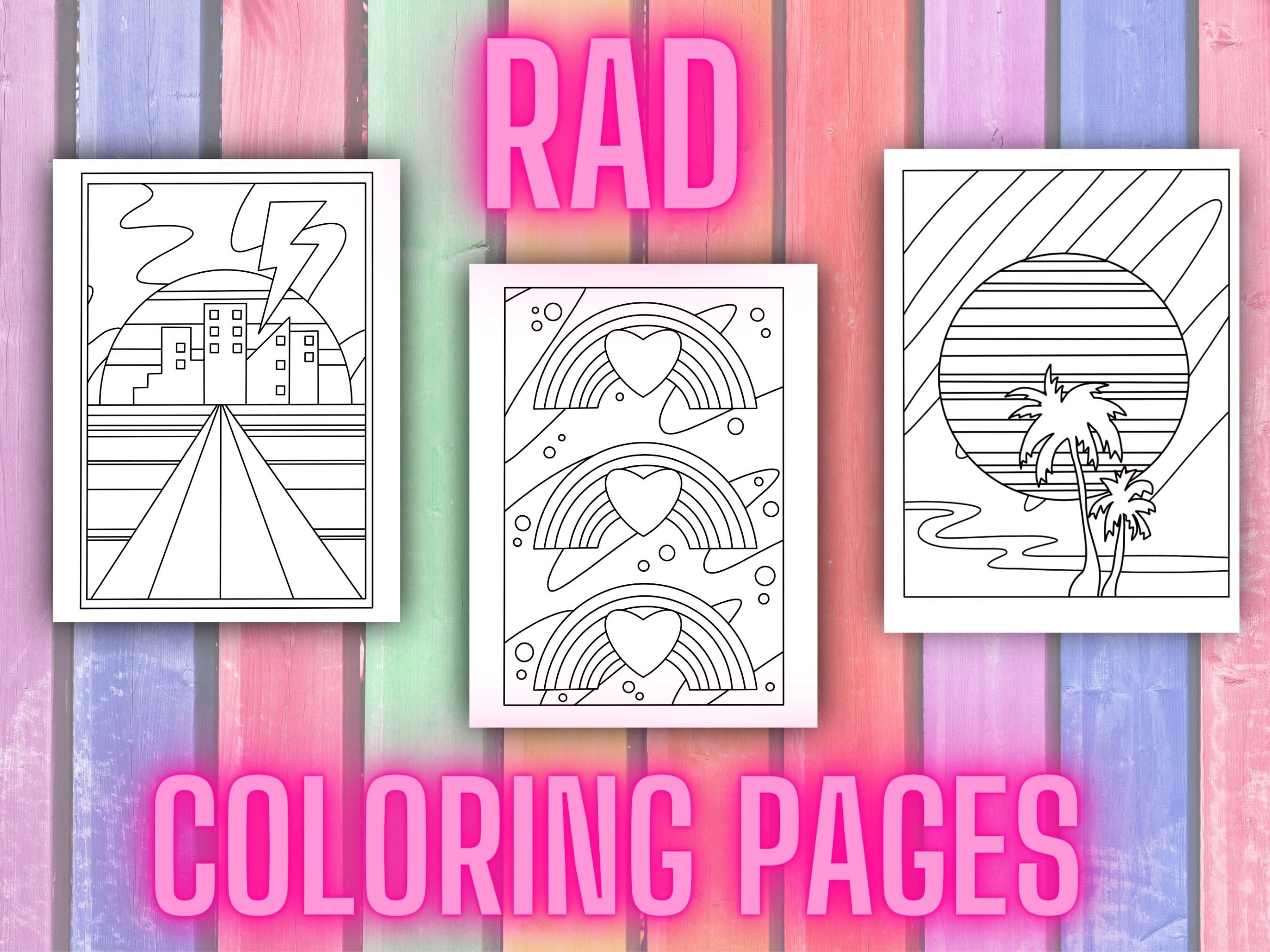 Rad Printable Coloring Pages - Etsy Australia