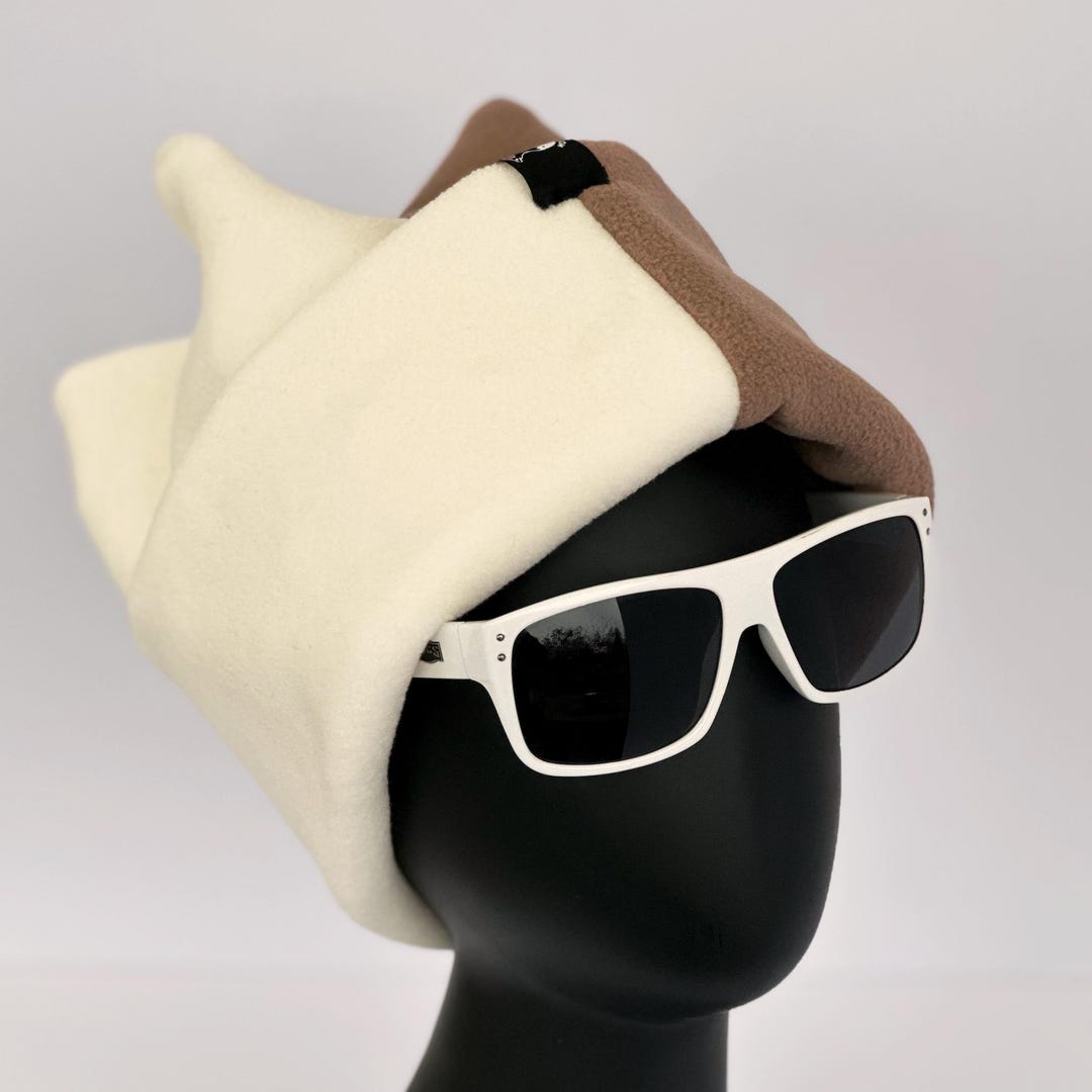 Four Point Fleece Swirl Cone Brown and Cream Beanie Super Soft - Etsy