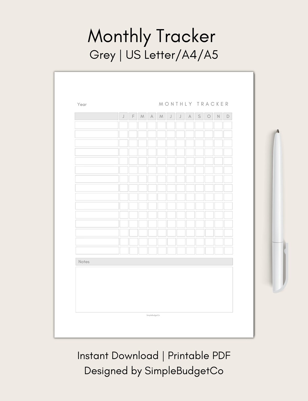 Monthly Bill Tracker | Reoccuring Bill Tracker | Monthly Planner ...