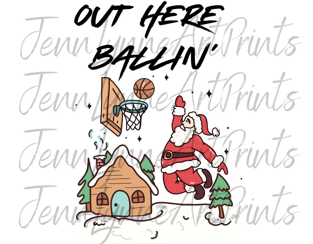 Christmas Png, Out Here Ballin, Santa Playing Basketball, Santa Claus ...