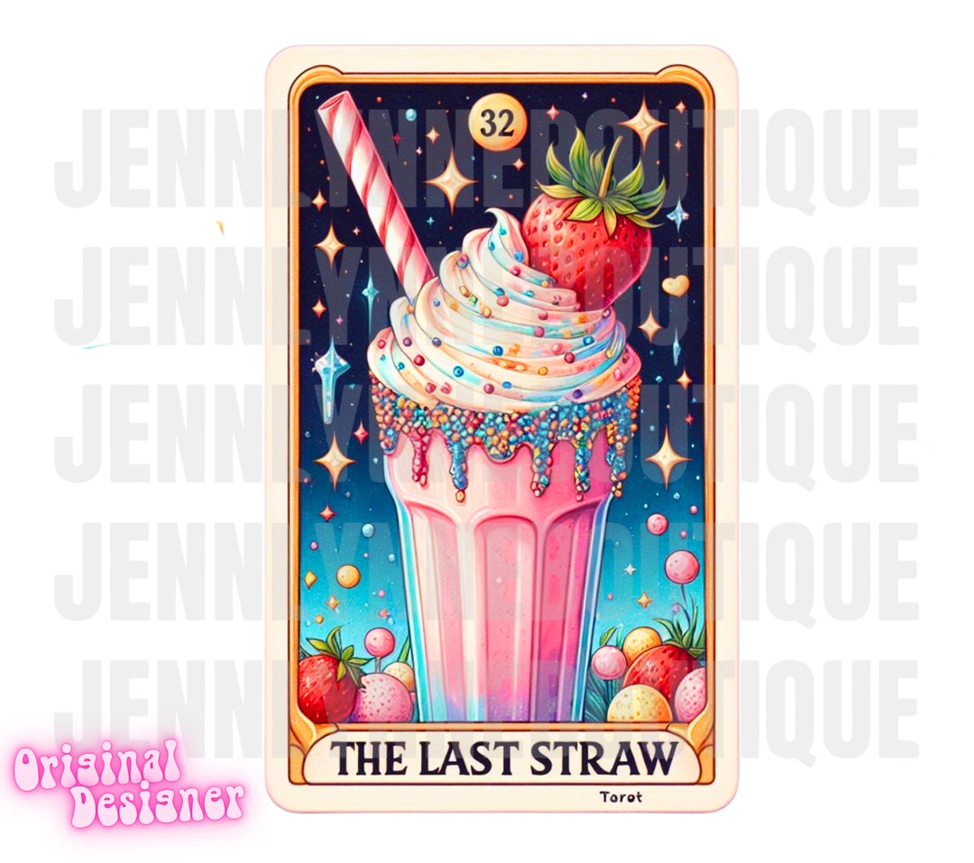 The Last Straw PNG, Tarot Card Png, Milkshake, Retro, Diner, Strawberry ...