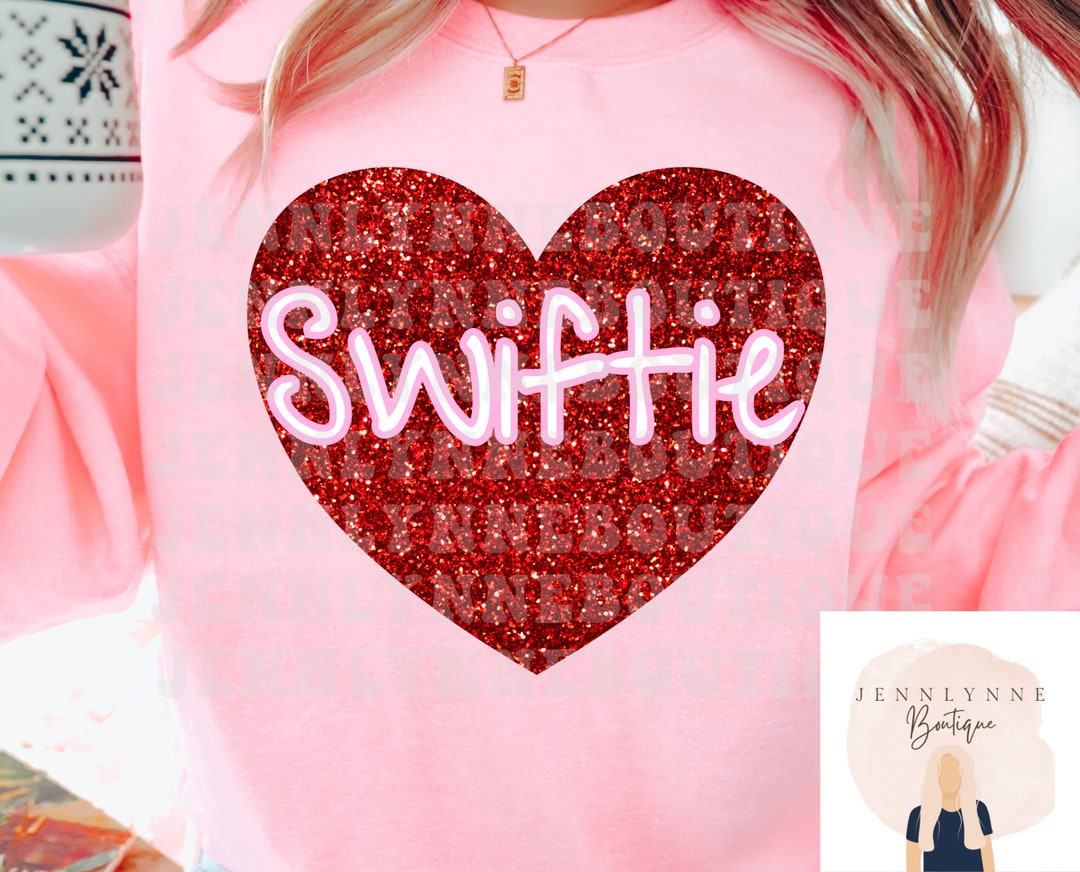 Swiftie Valentines PNG, Swifty Valentine, Red Glitter Heart, Sequins ...