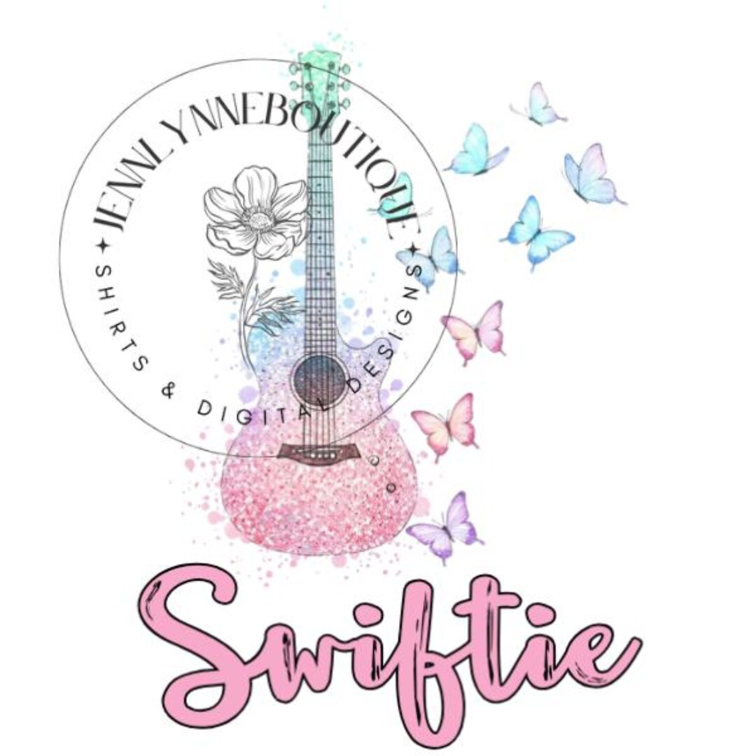 Swiftie PNG, Pastel Faux Glitter Guitar Sublimation, Fearless, Swifty ...