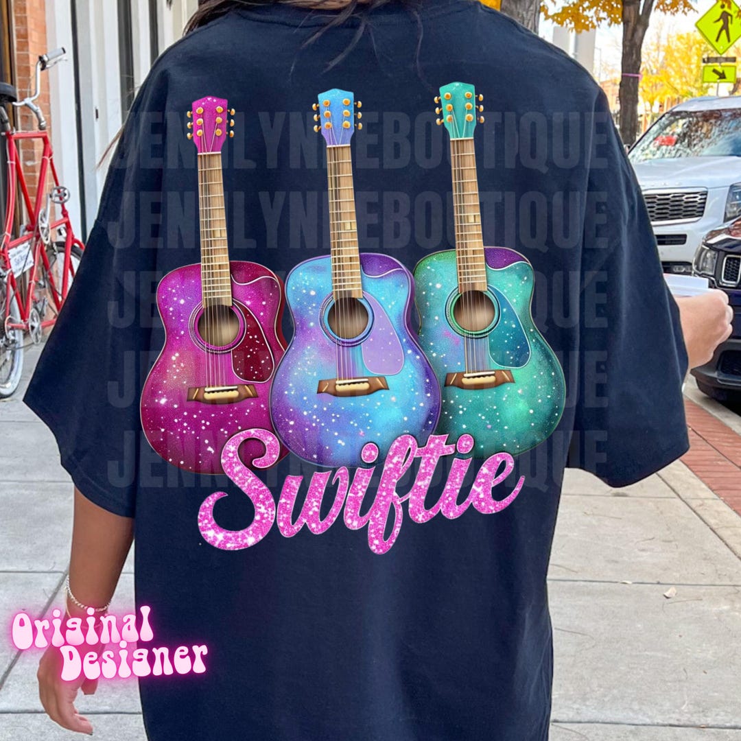 Swiftie PNG, Pastel Faux Glitter Guitars Sublimation, TTPD, Little ...