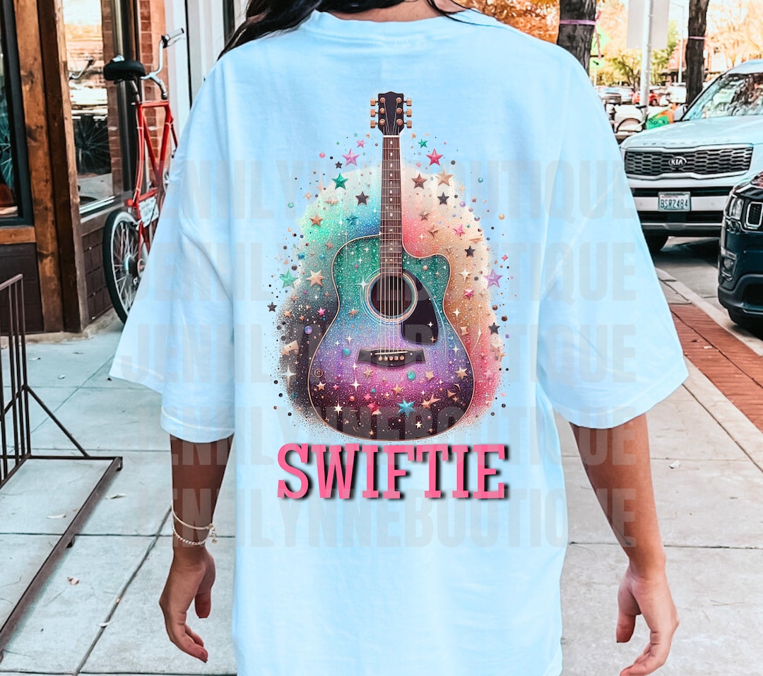 Swiftie PNG, Pastel Faux Glitter Guitars Sublimation, Swifty Print ...
