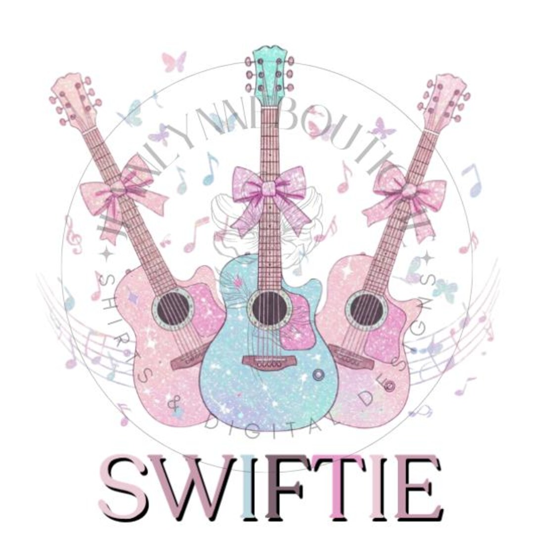 Swiftie PNG, Pastel Guitar Sublimation, Swiftie Fan Cute Swifty Design ...