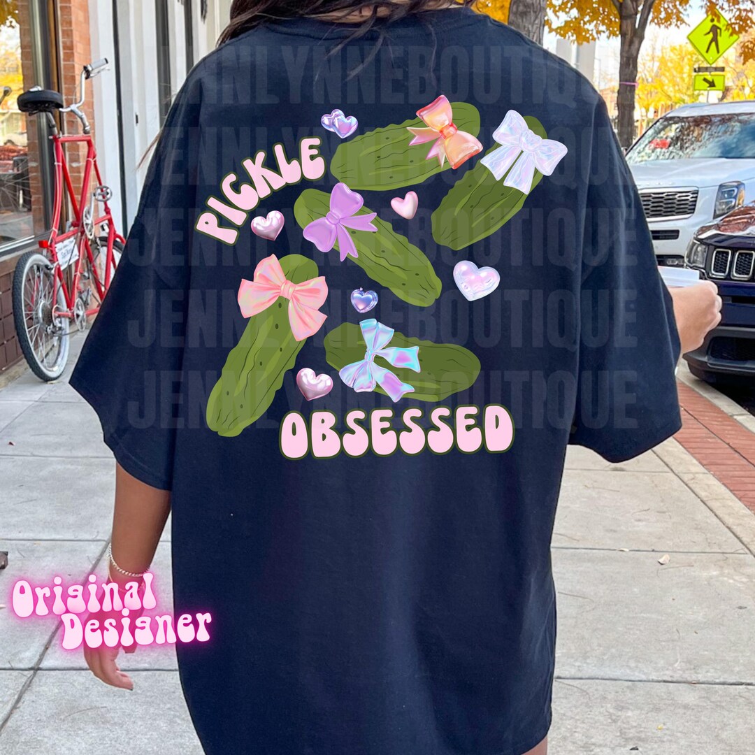 Pickle Obsessed PNG, Valentine Pickles, Coquette Bow, Girly, Aesthetic ...