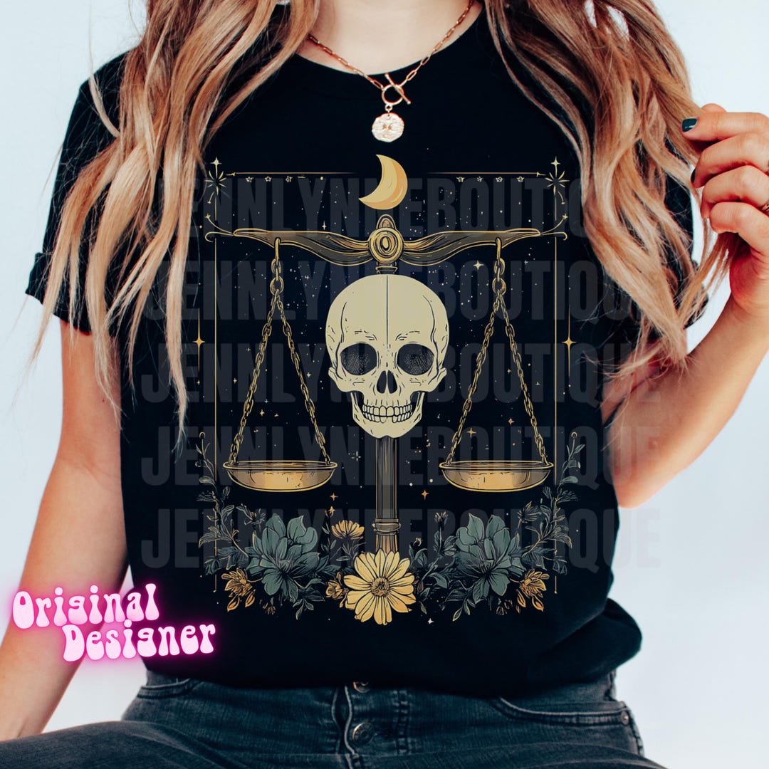 Skull PNG, Tarot Style, Libra, Birthstone, Zodiac Sign, Witchy ...