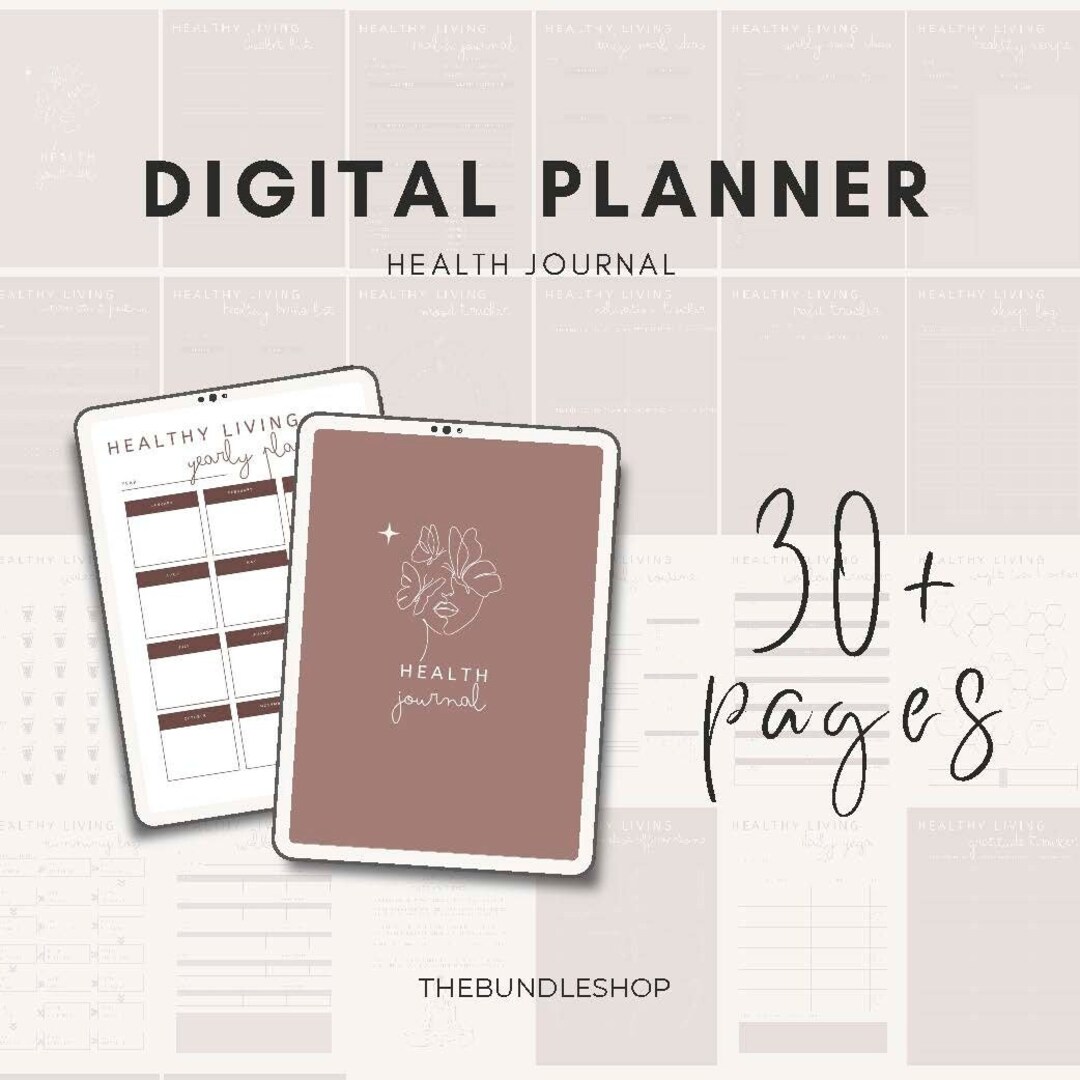 Digital Canva Health Journal & Wellness Planner, Comprehensive Medical ...