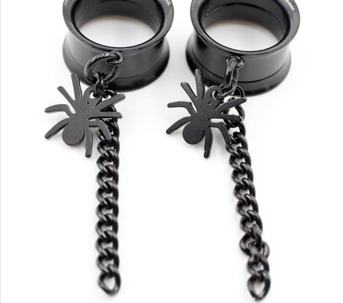 Spider Chain Chains Ear Tunnel Spiders Earrings Plug Ears Plugs Earring ...