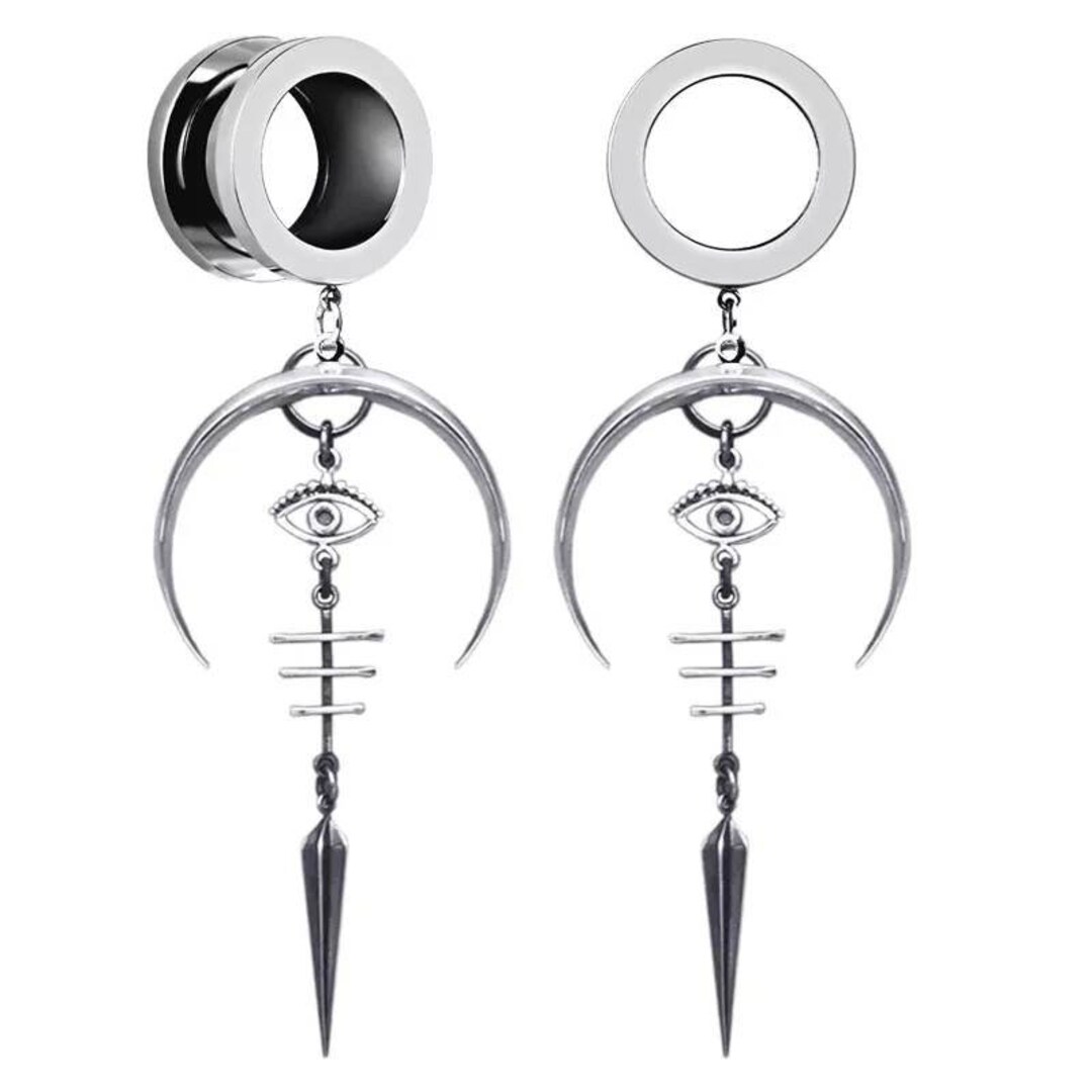 Ear Tunnel Earrings Plug Ears Plugs Silver Stainless Earring - Etsy