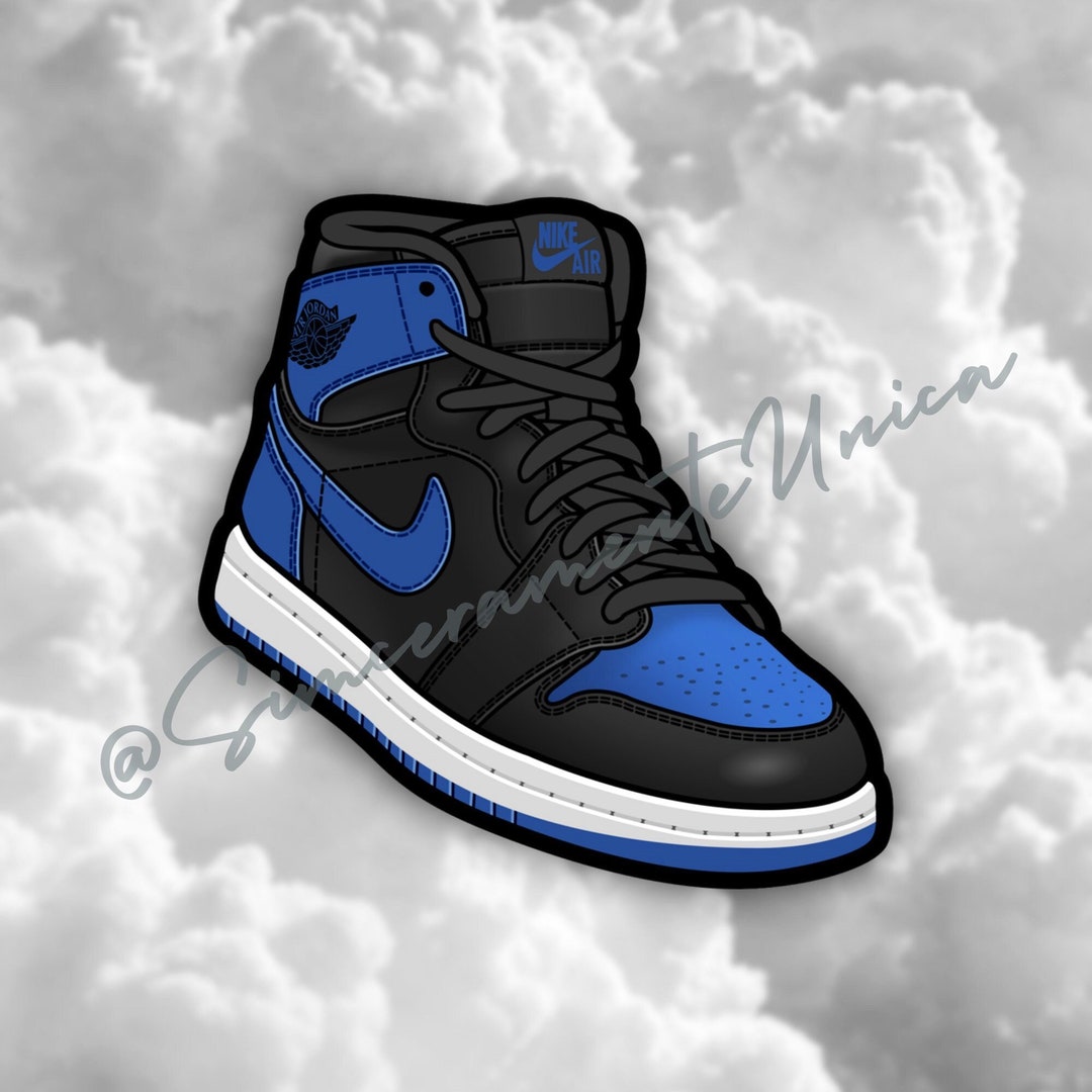 Blue Nike Air Jordan 1 Sticker Water Bottle Stickers Laptop Waterproof ...