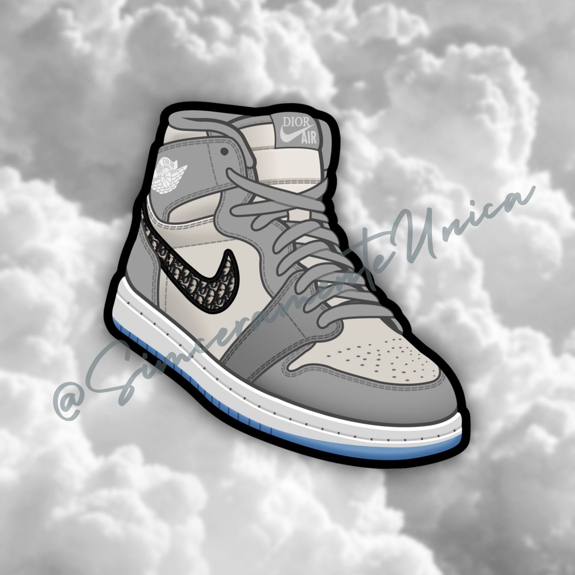 Nike Air Jordan 1 Sticker Water Bottle Stickers Laptop Waterproof Vinyl ...