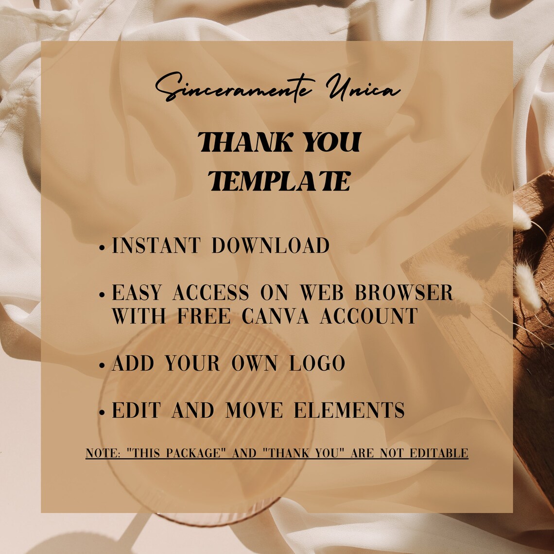 NEUTRAL EDITABLE Thank You Card Business Template Small Business ...