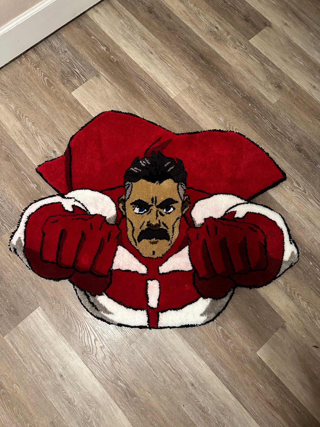Fluffy Tufted Cartoon Rug Omniman Invincible - Etsy