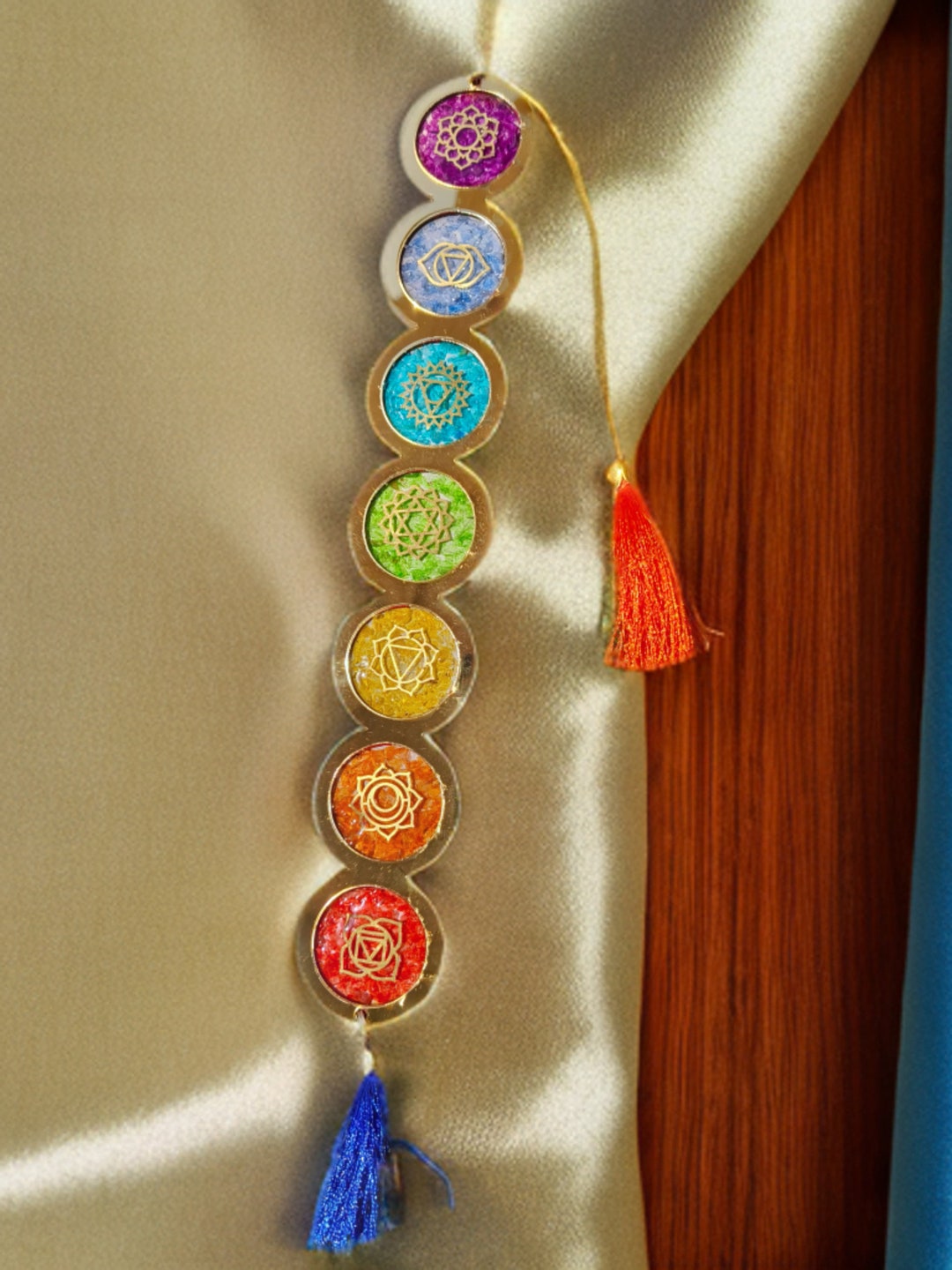 Seven Chakra Wall Hanging, Chakra Wall Art, Chakra Crystals & Symbols ...