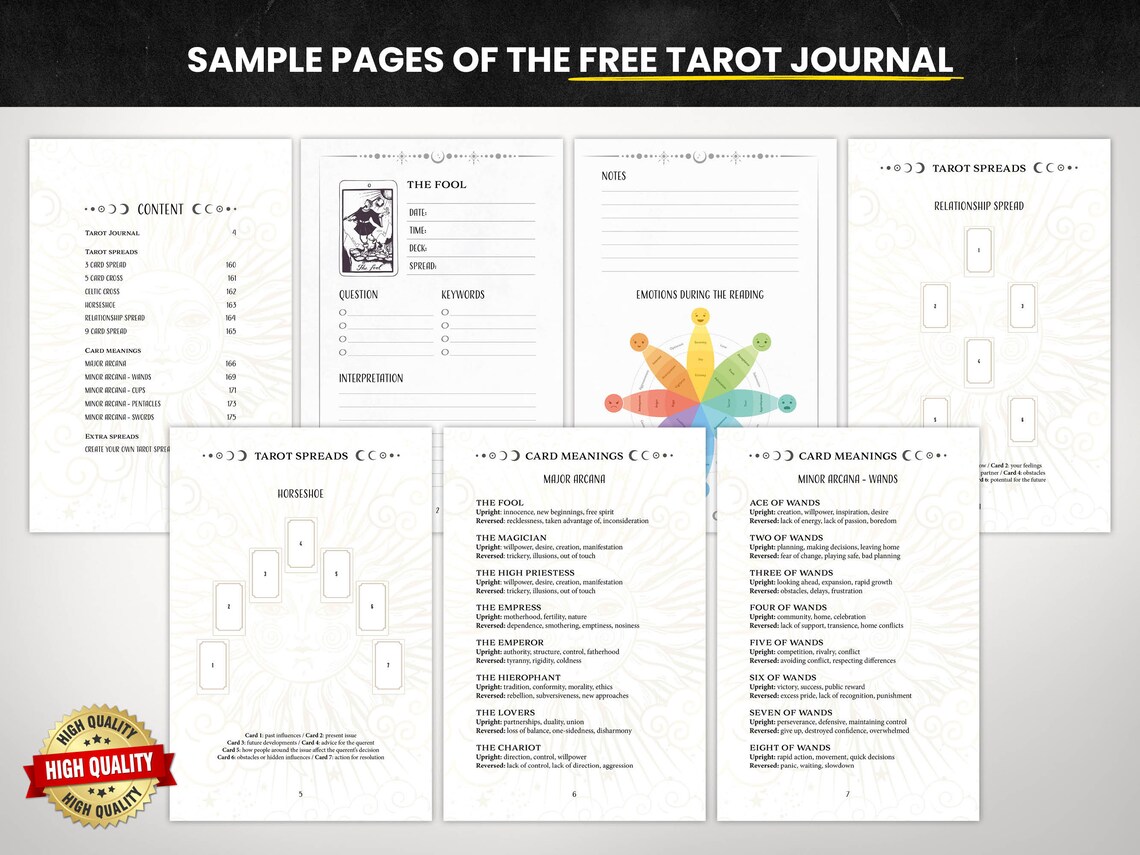 Printable Tarot, Digital Print, Tarot Card Deck, Digital Oracle Cards ...