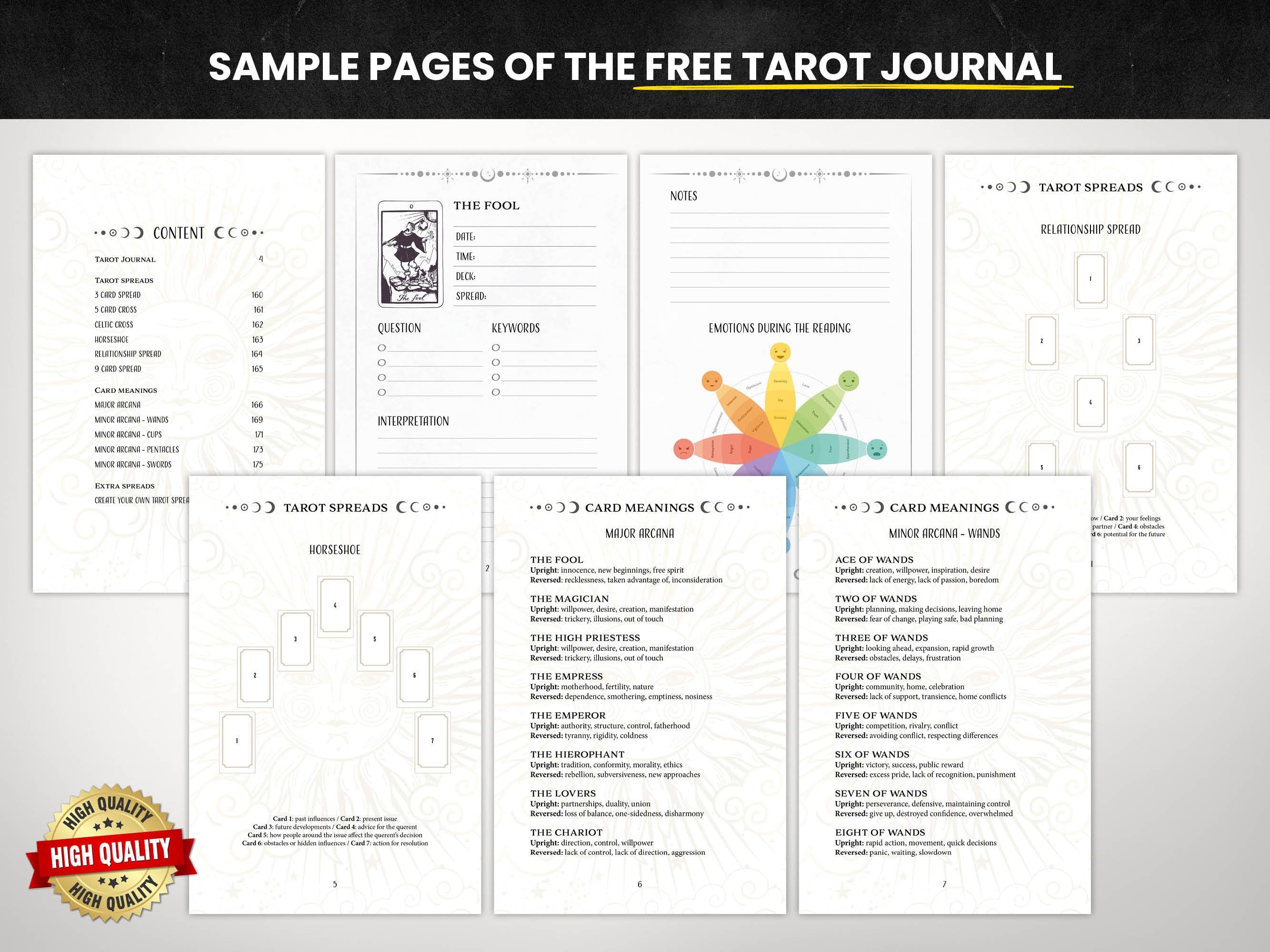 Printable Tarot, Digital Print, Tarot Card Deck, Digital Oracle Cards ...