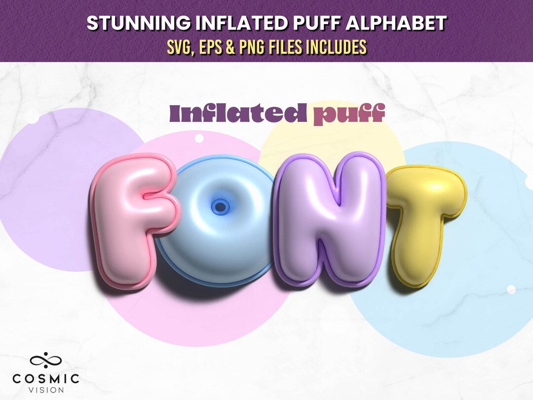 SVG Font Bundle - Playful Bubble Letters Clipart, Digital Alphabet in ...