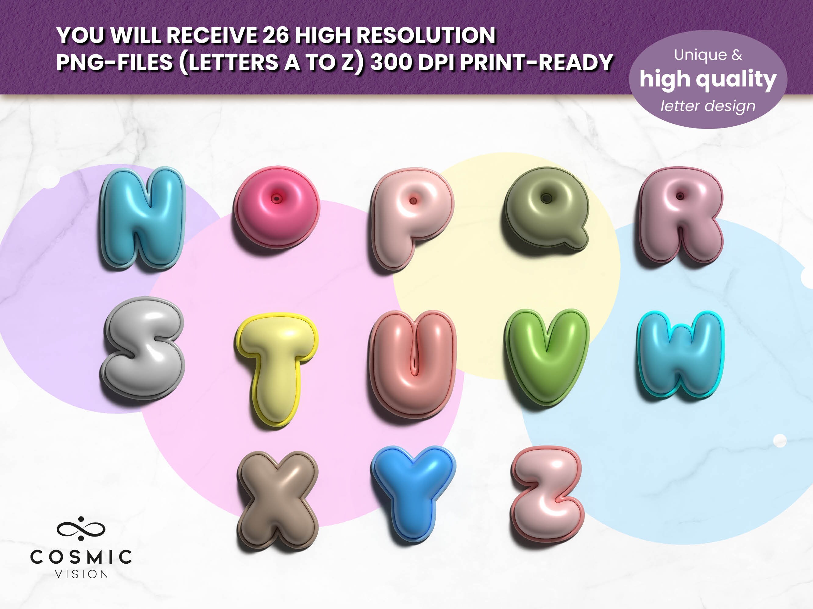 Alphabet Clipart PNG Font Bubble Letters PNG Digital - Etsy