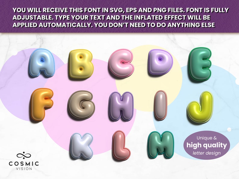 SVG Font Bundle - Playful Bubble Letters Clipart, Digital Alphabet in ...