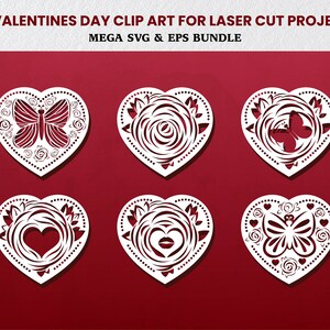 Mega Bundle: 64 Valentines Day Clip Art for Laser Cut Projects SVG ...