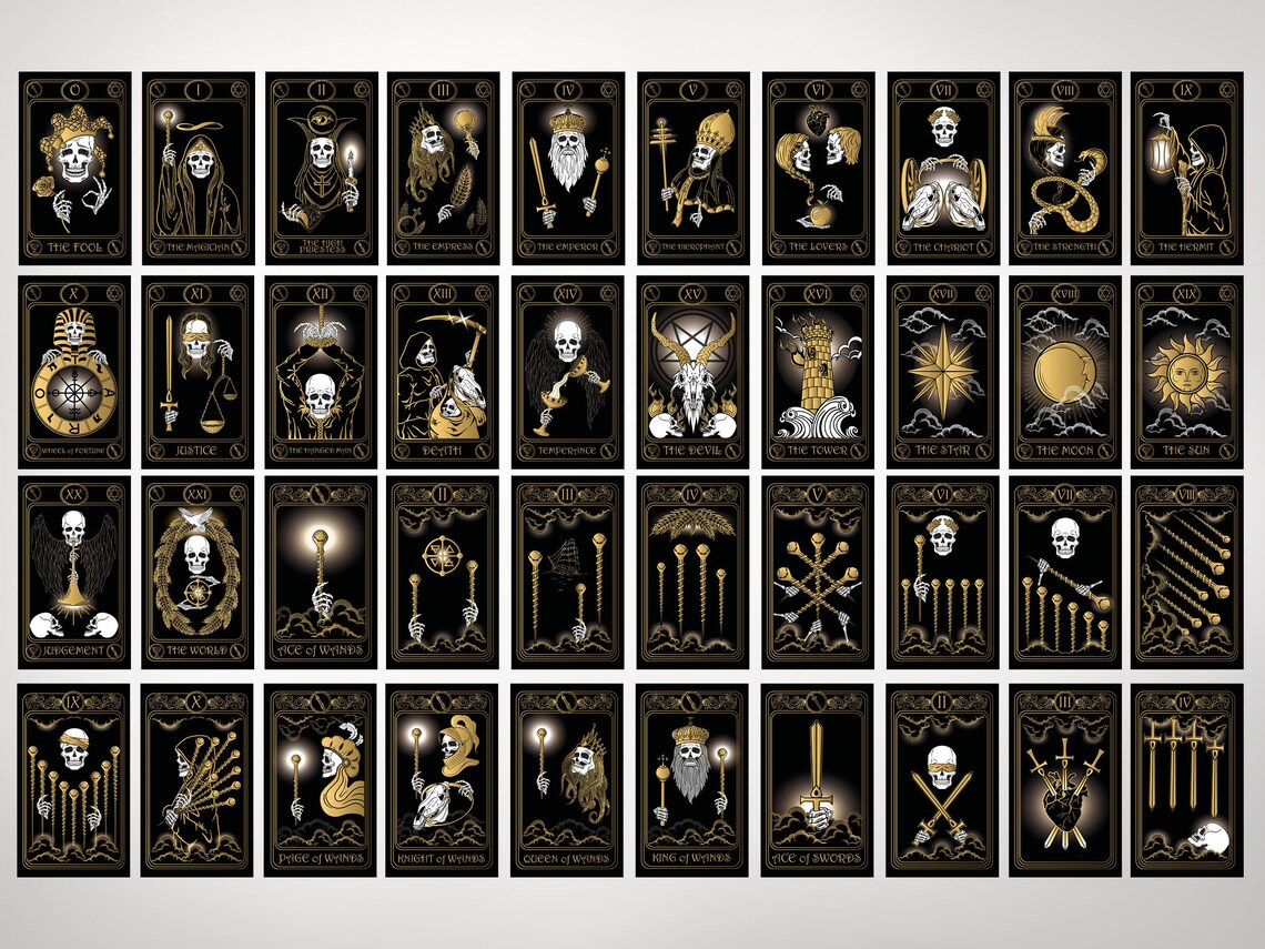 Printable Tarot, Digital Print, Tarot Card Deck, Digital Oracle Cards ...