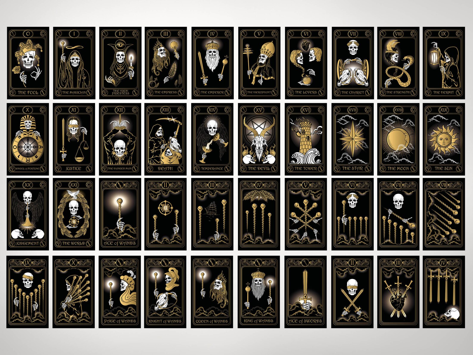 Printable Tarot, Digital Print, Tarot Card Deck, Digital Oracle Cards ...