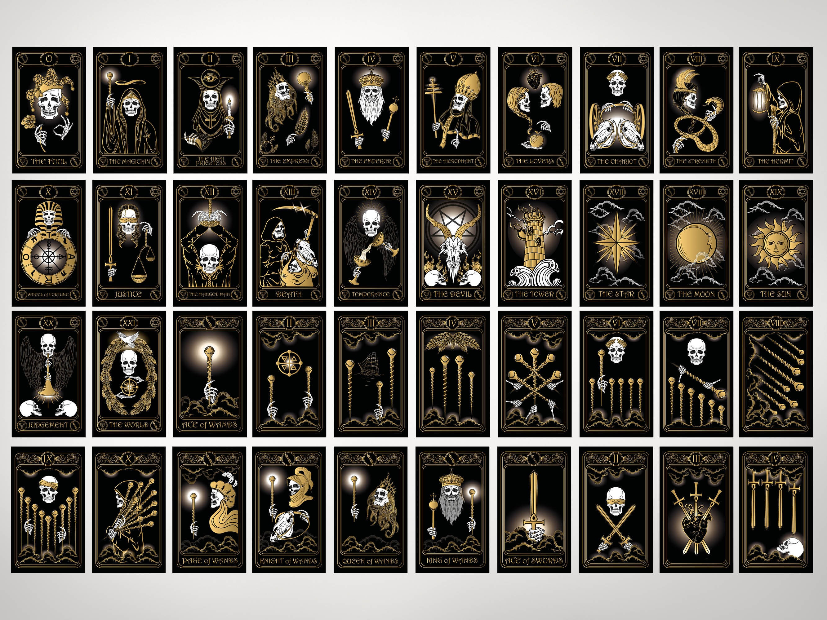 Printable Tarot, Digital Print, Tarot Card Deck, Digital Oracle Cards ...