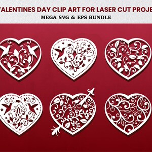 Mega Bundle: 64 Valentines Day Clip Art for Laser Cut Projects SVG ...
