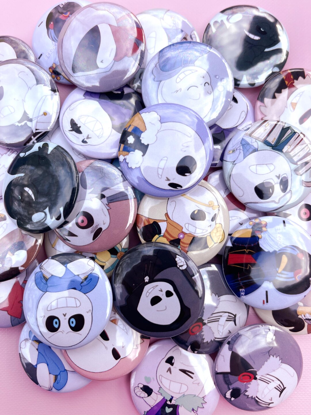 Underverse Sanses Button Pin Bundle | Undertale Character Pins - Etsy