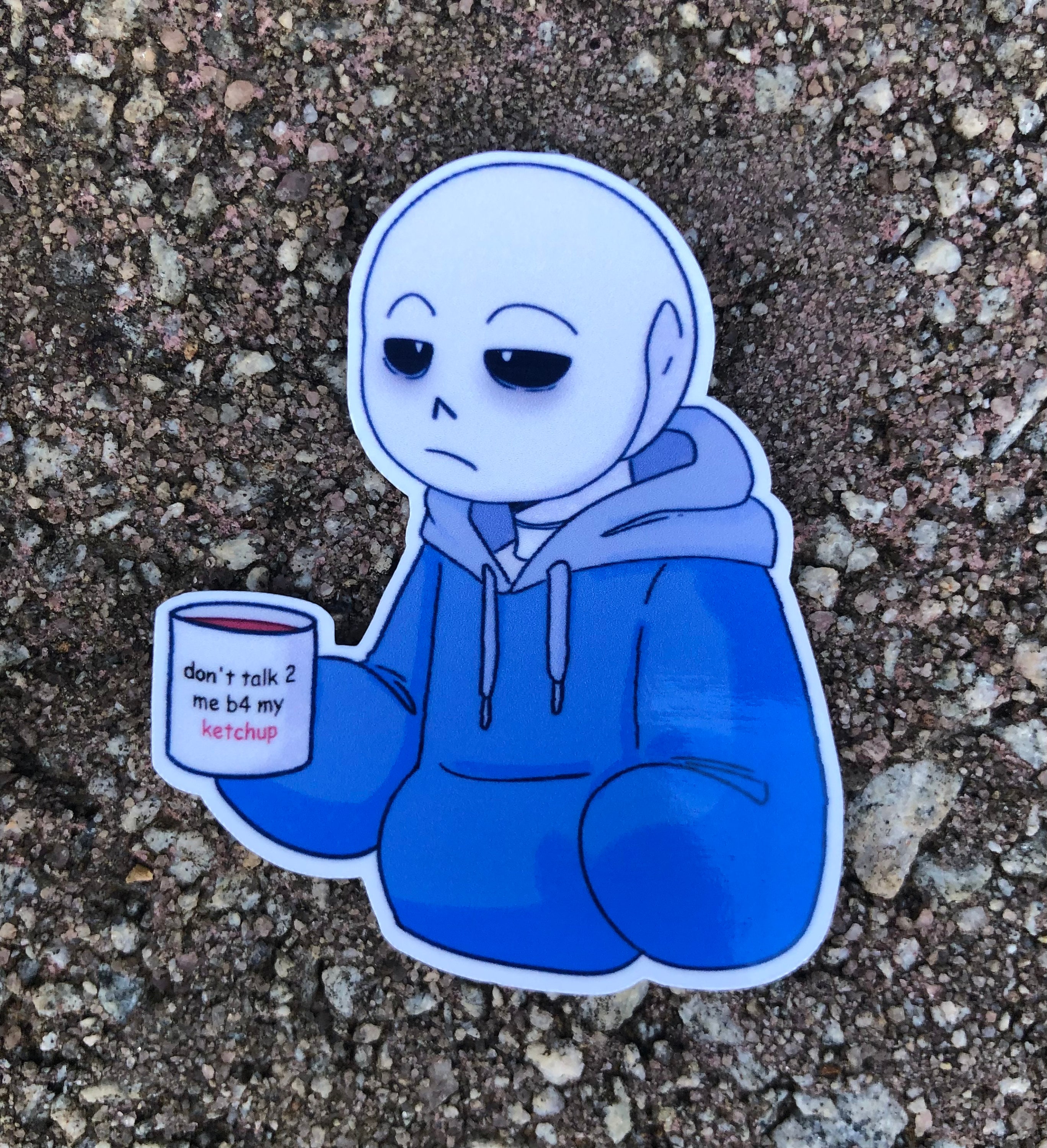 Morning Ketchup Sans Undertale Waterproof Sticker - Etsy