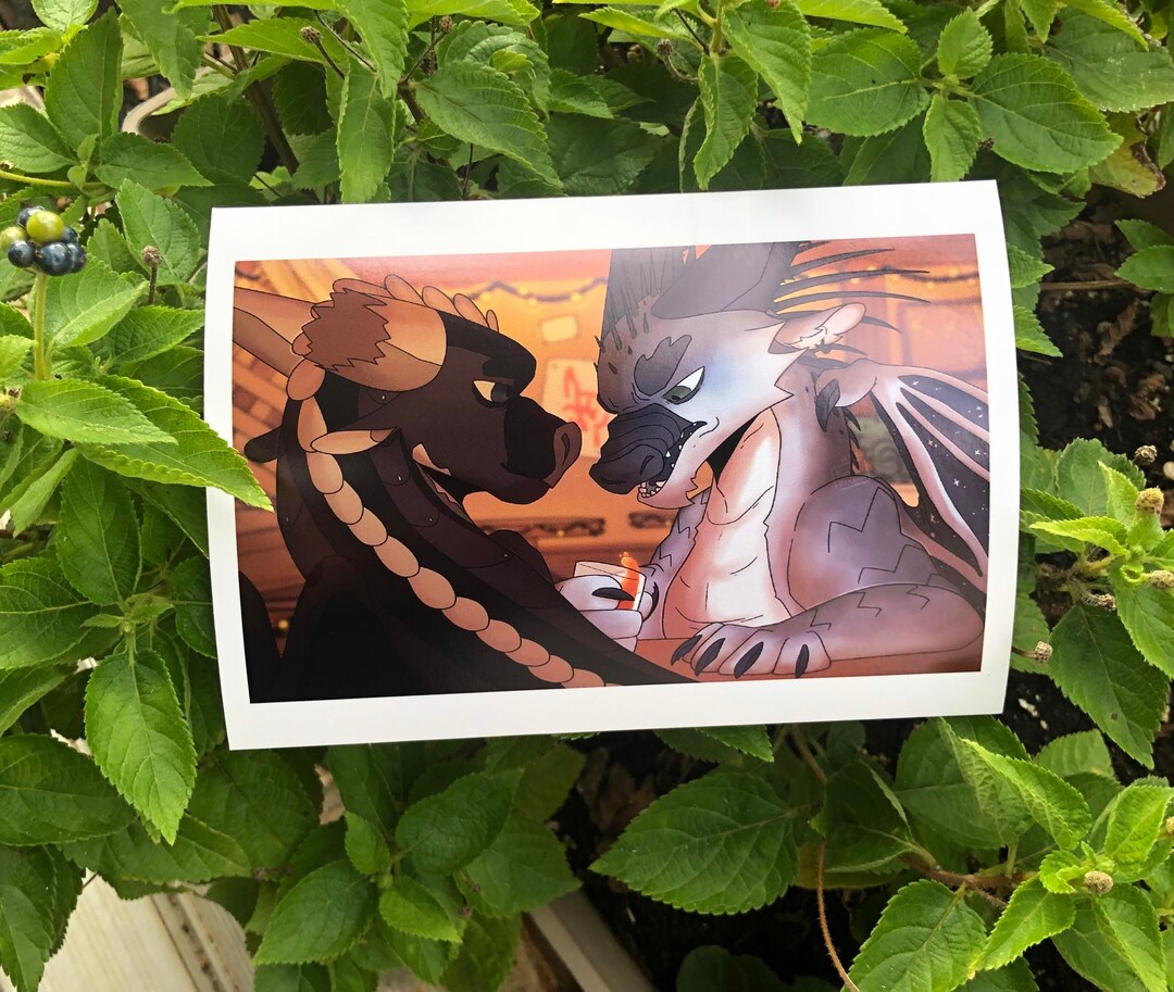 Bar Talk 5x7 Inch Wings of Fire Wof Mud Dragon and Ice Dragon Fantasy ...