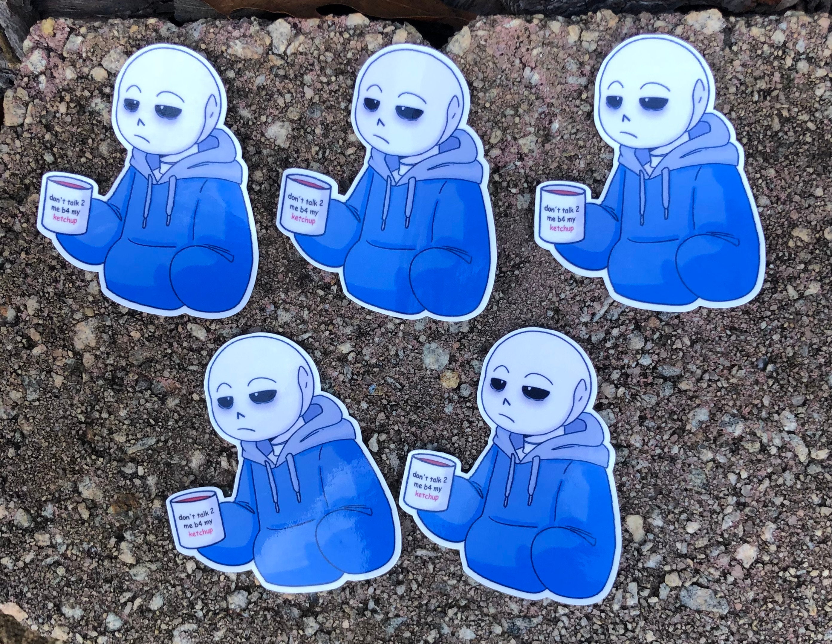Morning Ketchup Sans Undertale Waterproof Sticker - Etsy