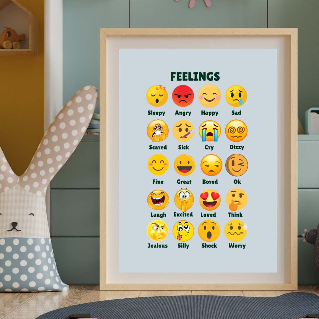 Feelings Chart Wall Art Print/montessori Homeschool and Classroom ...