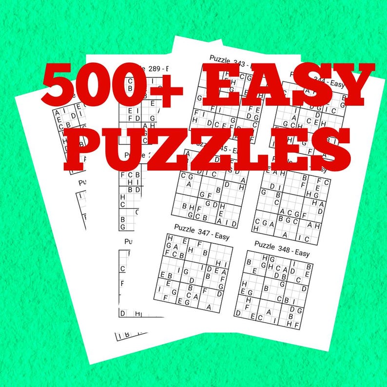 Book One 500+ Easy Letter Sudoku Puzzles for Stress Relief and ...