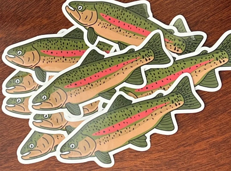 Rainbow Trout Fish Vinyl Sticker Decal Size 4" - Etsy