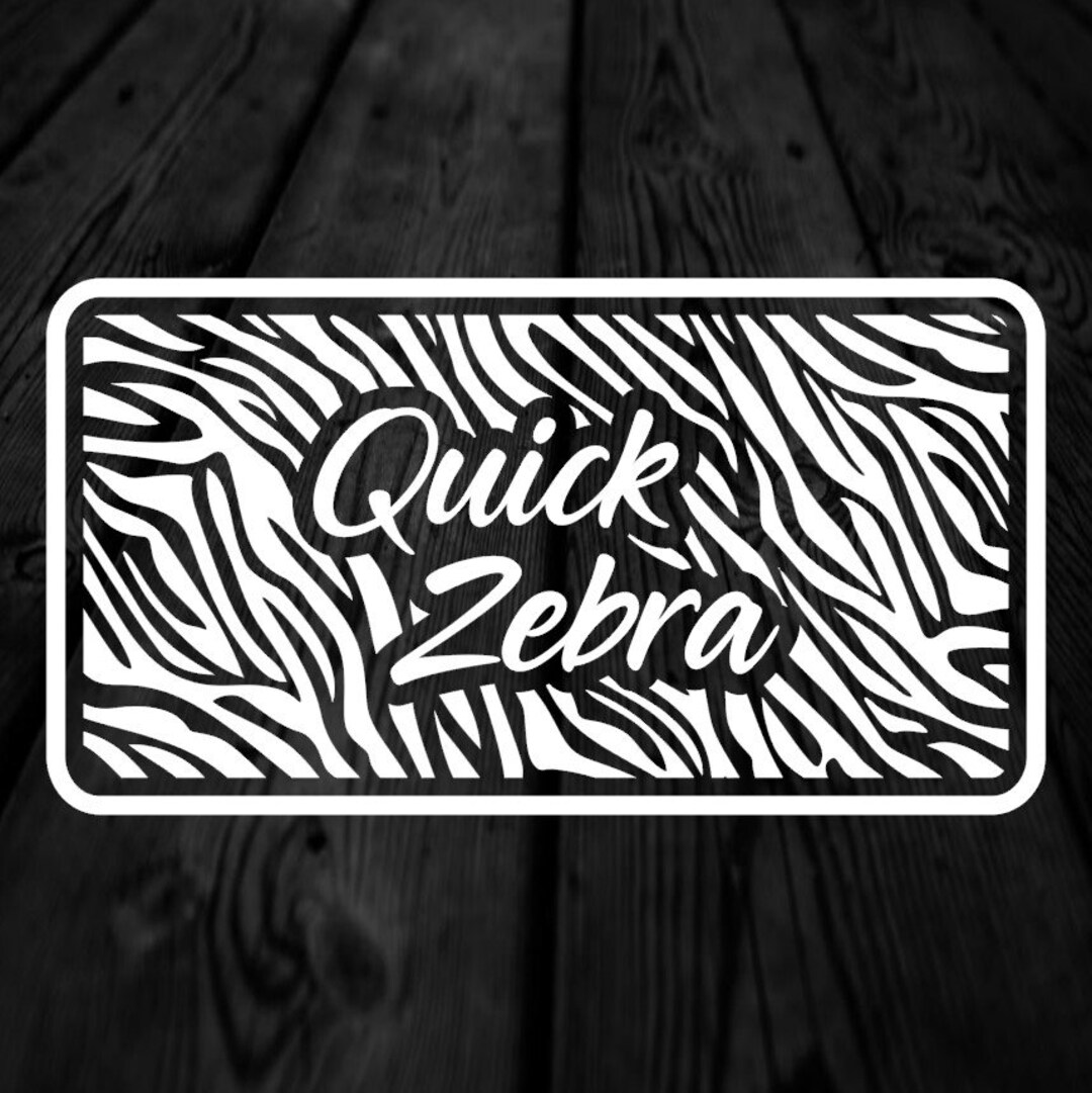 Quick Zebra Vinyl Decal - Etsy