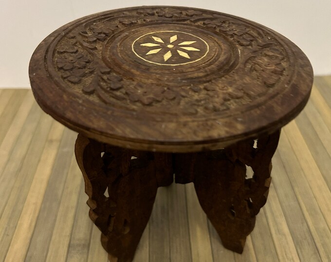 Vintage Bohemian Carved Wooden Plant Stand Collapsable - Etsy