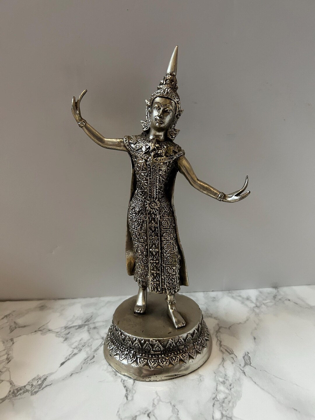 Indonesian Cast Metal Dancer Figurine in Silvertone - Etsy
