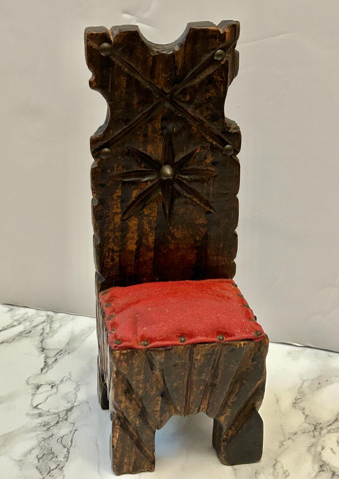 Vintage Spanish Style Pin Cushion Chair in Wood - Etsy