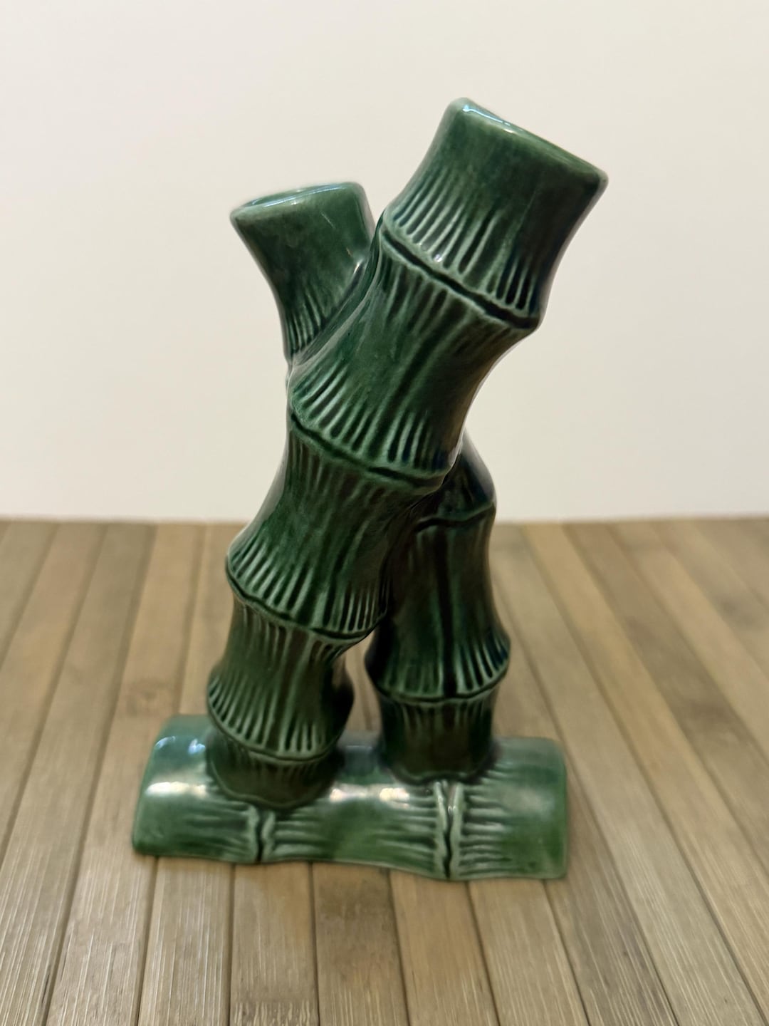 Vintage Wade Green Bamboo Twin Vase - Etsy