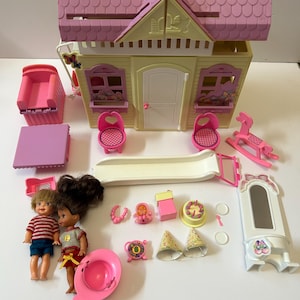 Vintage Barbie Kelly Pop up Playhouse Playset 1990’s With Accessories ...