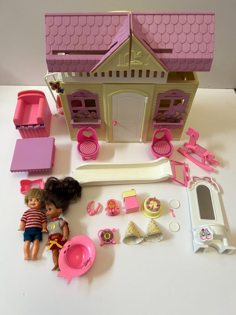 Vintage Barbie Kelly Pop up Playhouse Playset 1990’s With Accessories ...