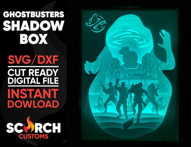 Ghostbusters Lit Shadowbox Digital Files SVG PDF - Etsy