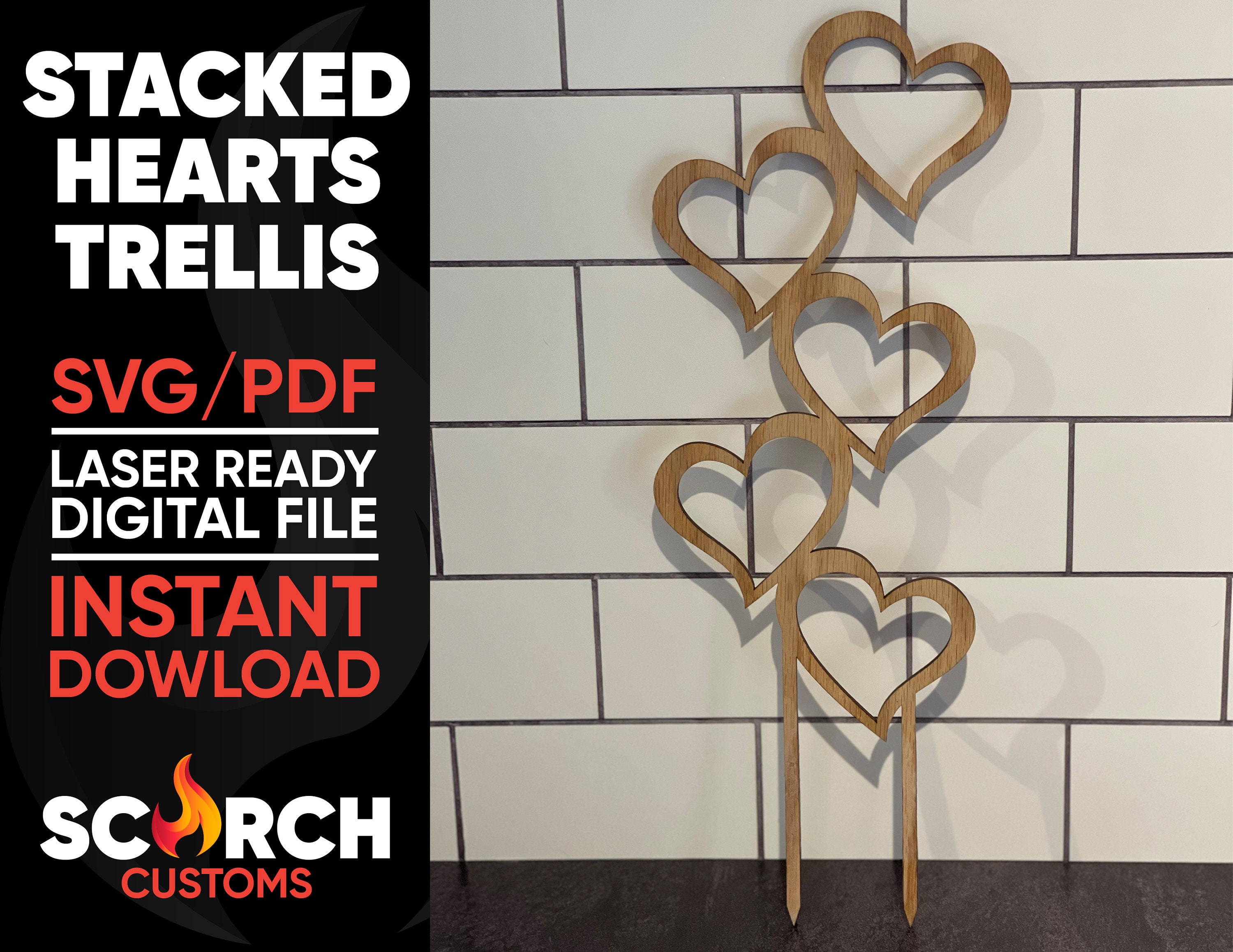 Stacked Hearts Trellis - Digital File - SVG - Etsy